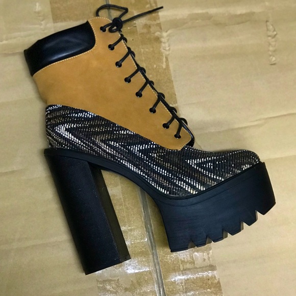Shoes | Metallic Platform Boots | Poshmark